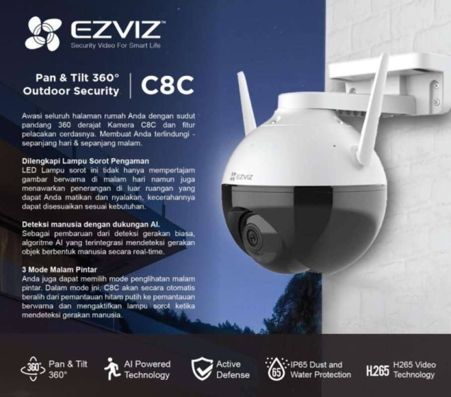 Jual Ezviz C8C Pro AI 1080P Colour Night Vision Wireless IP Camera ...
