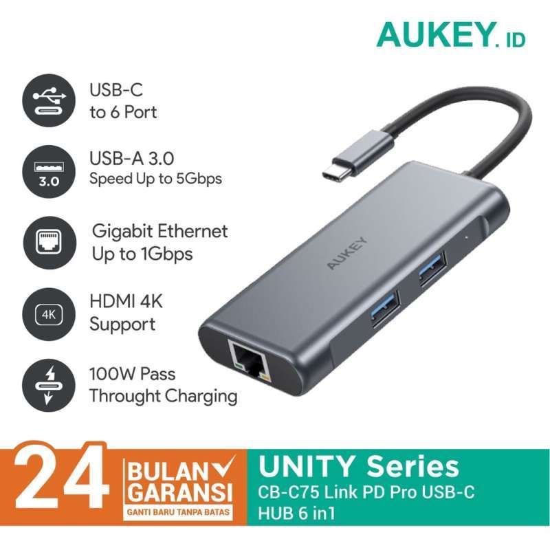 Jual Aukey Hub Cb-c75 Link Pd Pro Usb-c Hub 6 In 1 - 501527 Di Seller ...