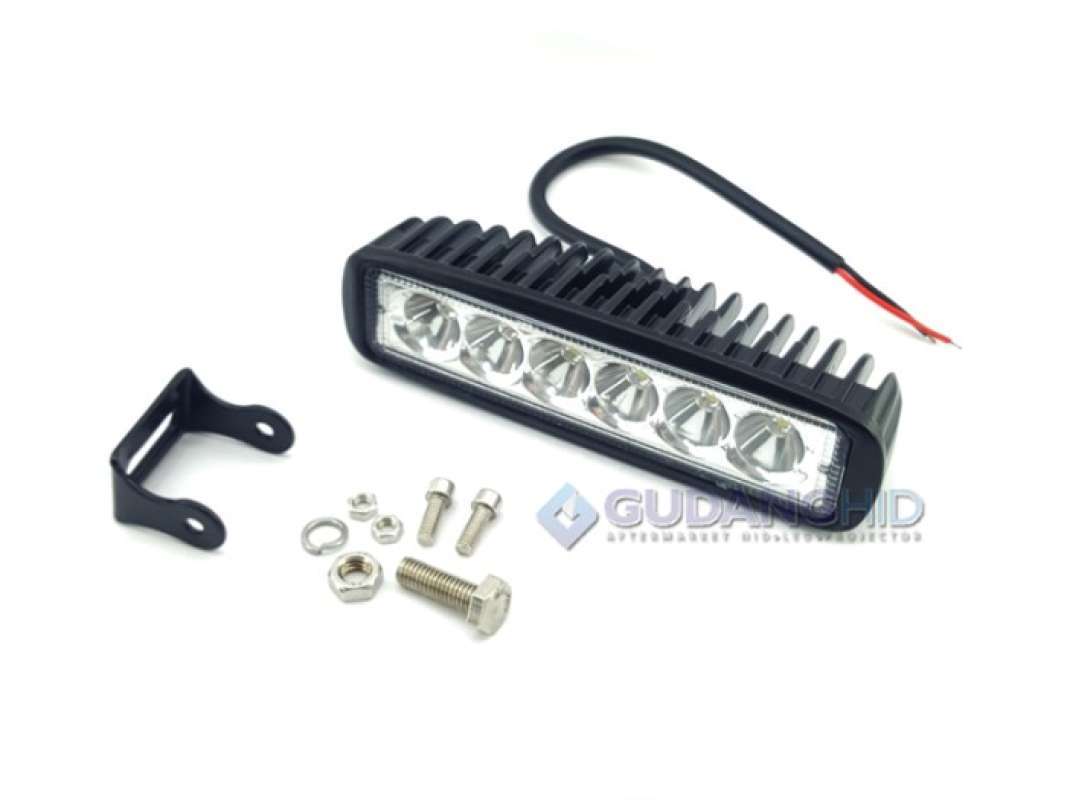 Jual Lampu Tembak Sorot LED Bar Cree 6 Mata 18W 12V-24V LED Spot Work Light di Seller Gajendra ...