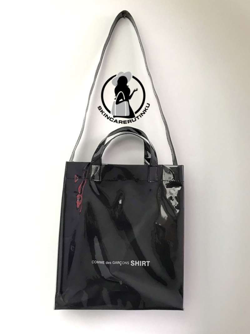 Promo Comme Des Garcons CDG Tote Bag in Kraft Plastic Black - ORIGINAL ...
