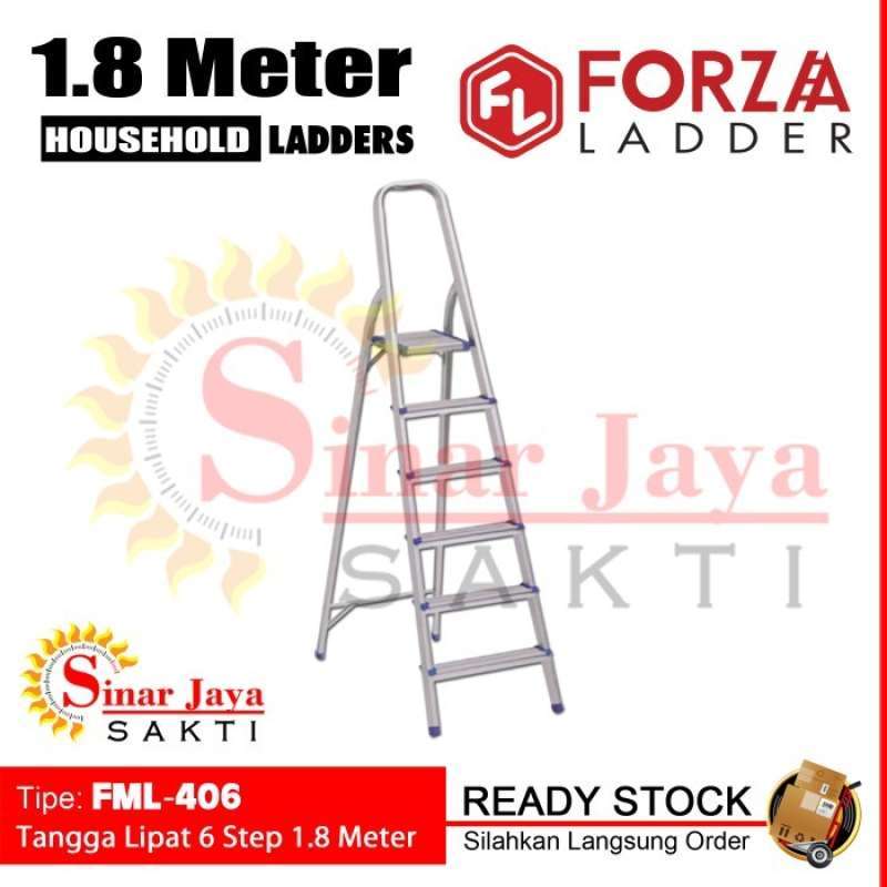 Promo Tangga Lipat Alumunium 6 Step Forza FML-406 1.8 Meter Tangga 1,8 ...