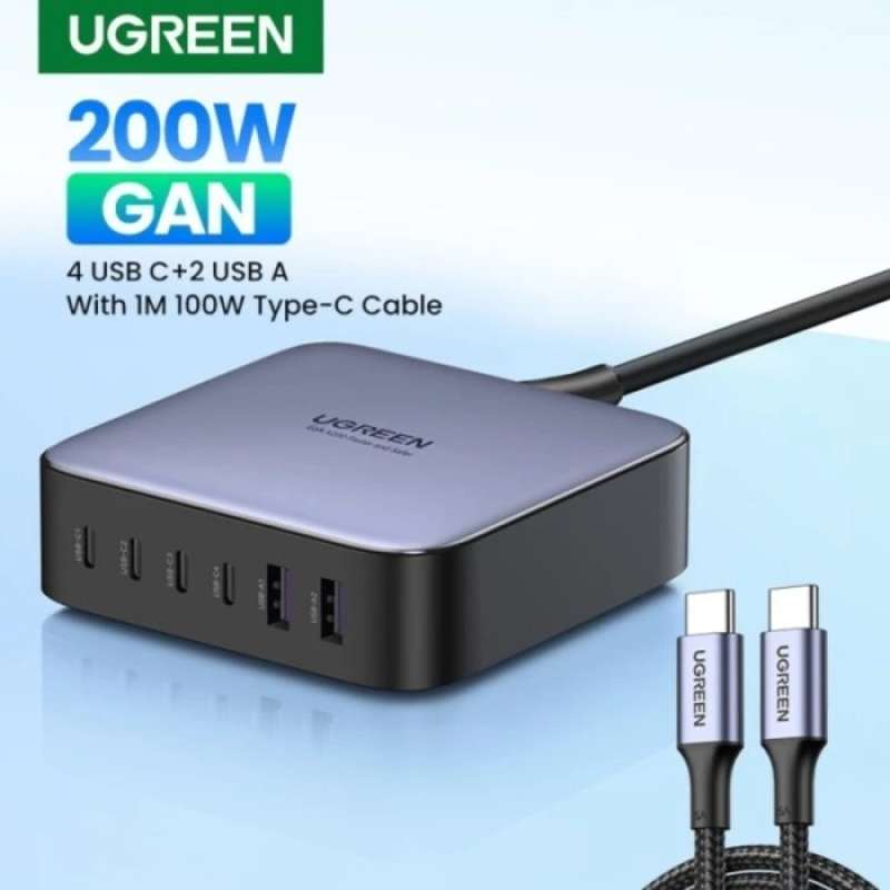 Jual Ugreen 200W GaN Charger Quick Charge QC 4.0 3.0 Type C PD USB 6 port di Seller IsGone ...
