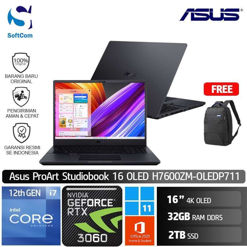 Promo Asus Proart Studiobook 16 H7600zm Oledp711 Notebook [core I7 ...