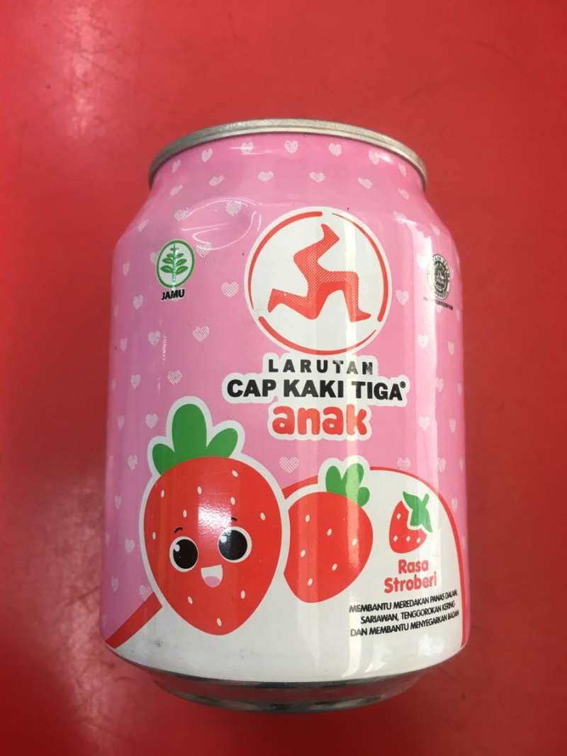 Jual Larutan Cap Kaki Tiga Anak Kaleng 250ml Rasa Strawberry Di Seller Mrbenshope - Madras Hulu ...