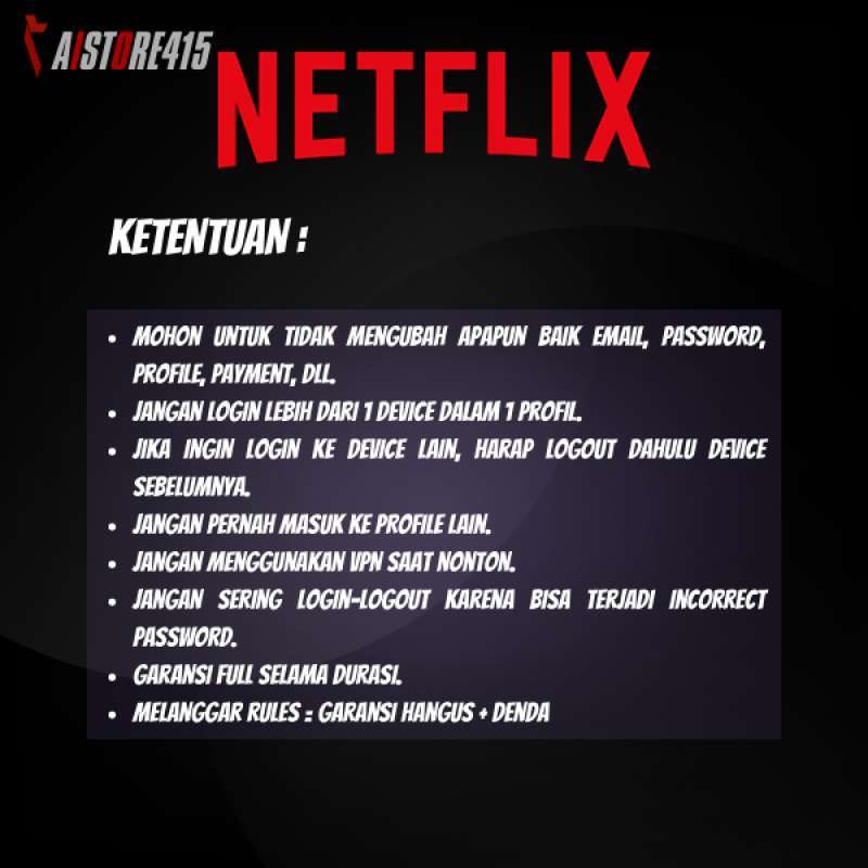 Jual Netflix Akun Premium Profile Shared 7 Hari [garansi] Di Seller ...