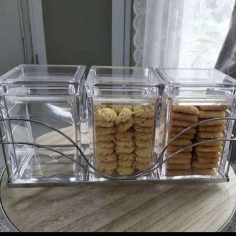 Promo Informa Toples Kaca + Rak Tempat Kue Lebaran 3 Pcs 700 Ml Promo ...