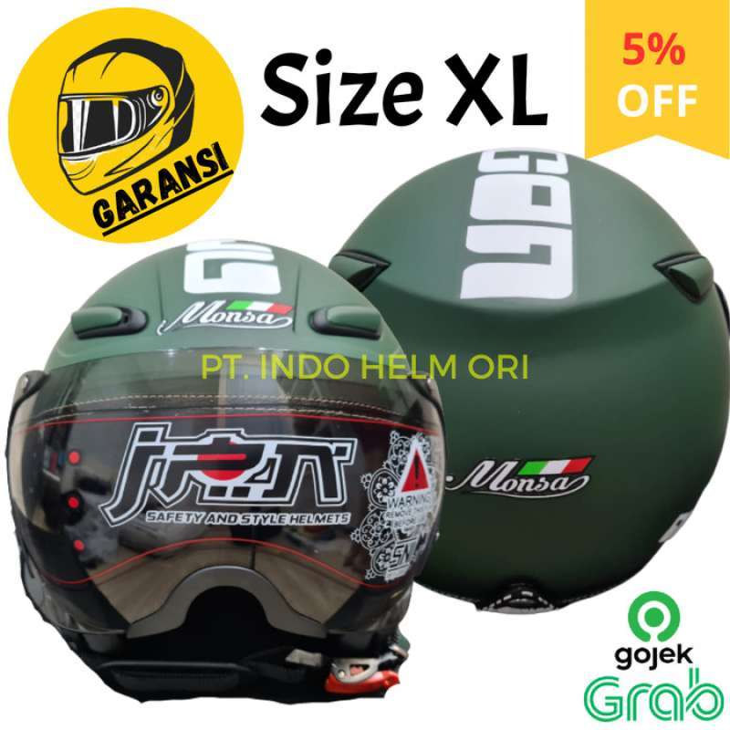 Jual HELM PILOT XL ARAGORN MOMO HIJAU ARMY DOFF ( RETRO BOGO KLASIK ...
