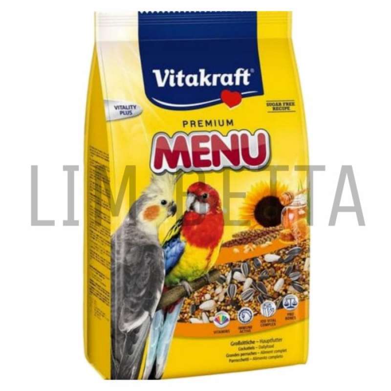 Jual Vitakraft Premium Menu Cockatiels 1Kg / Makanan Burung Parkit di ...