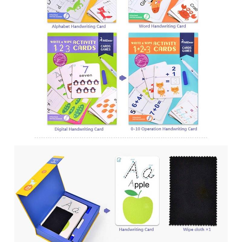 Jual MIDEER Write and Wipe 1+2=3 Counting Activity Card Mainan Edukasi ...