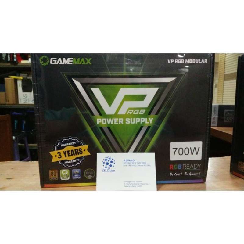 Jual GAMEMAX PSU VP700 RGB Modular 700 Watt 80+ Effeciency 80% 12cm Fan ...