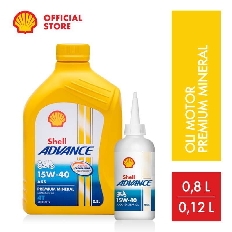 Jual Oli Motor Shell Advance 4T AX5 15W-40 (0.8L) + Oli Gardan Scooter ...