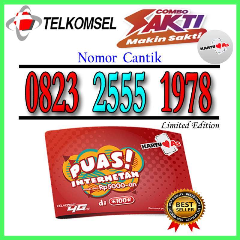 Jual (COMBO SAKTI) Nomor Cantik Kartu Perdana AS 4G Lte 0823 2555 1978 di Seller Ziddan Store ...