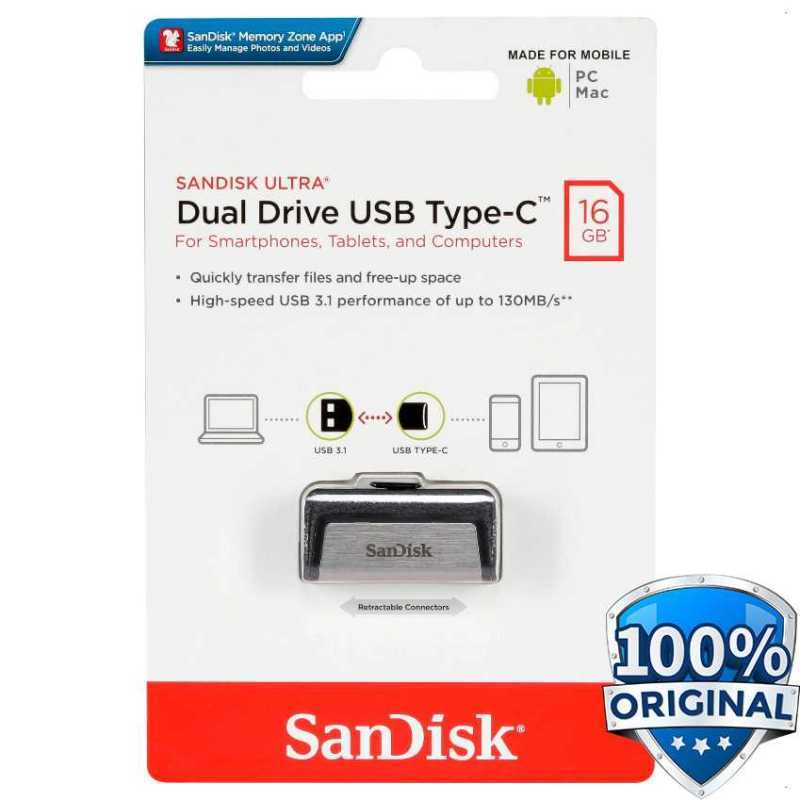 Jual SanDisk Ultra Dual USB Drive Type-C - SDDDC2 Storage Internal 256 ...