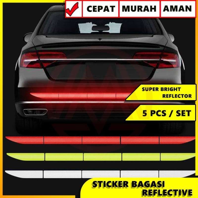 Promo Stiker 3D Reflector Bumper Sticker Reflektor Belakang Mobil Isi 5 ...
