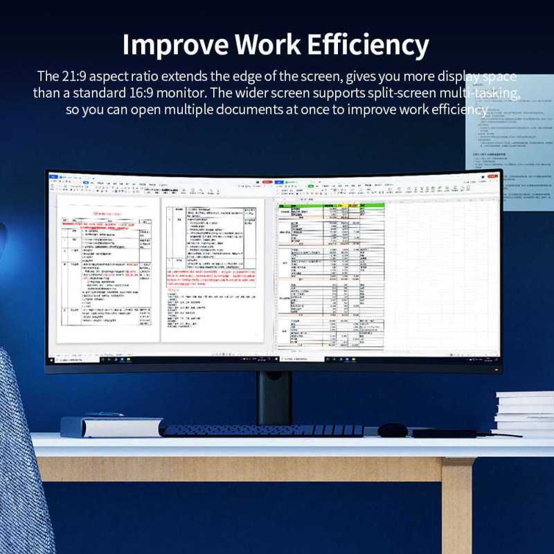 Jual Xiaomi Ultra Wide Curved Gaming Monitor 1440p 144hz Free-sync 34 ...