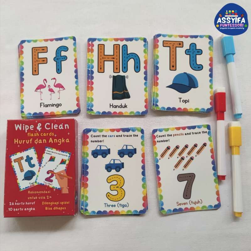 Jual Flash Card Wipe and Clean Huruf dan Angka | Assyifa Funtessori di ...