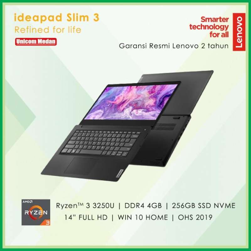 Jual Lenovo Ideapad Slim 3 Amd Ryzen 3 3250u | Ddr4 4gb | 256 Ssd Nvme Di Seller Unicom Medan ...