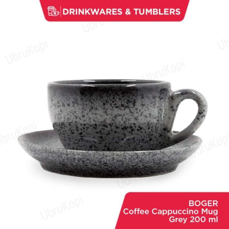 Promo Mug Kopi Keramik Boger Cappucinno Cup Grey 200Ml Diskon 16% di ...