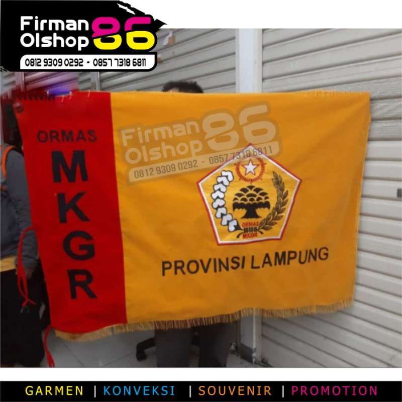 Jual BENDERA PATAKA ORMAS MKGR BORDIR BAHAN BLUDRU UKURAN 90X135CM ...