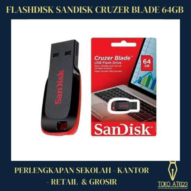 Jual Flashdisk Sandisk Cruzer Blade 64 Gb Original!! Di Seller Toko Atk123 - Ploso, Kota ...
