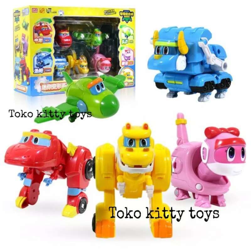 Promo MAINAN GOGO DINO SET ISI 5 GO GO DINO BERUBAH ROBOT MOMO DINO 5 ...