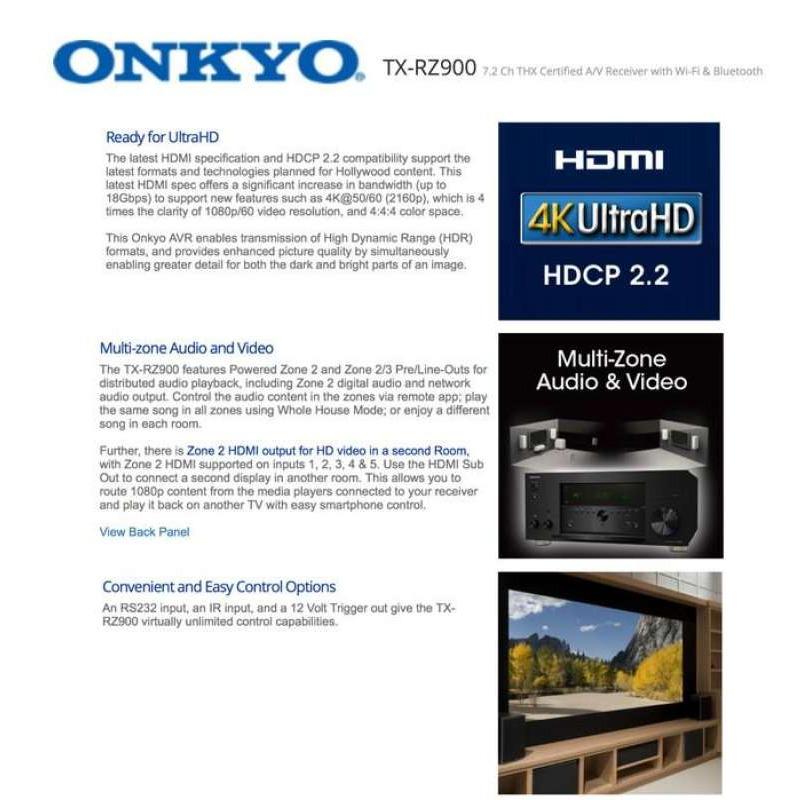 Jual Onkyo Tx Rz 900 Dolby Atmos Receiver Amplifier Sln Marant Yamaha ...
