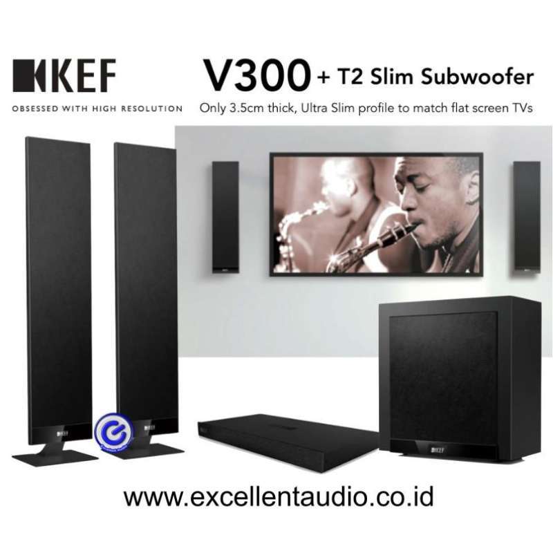 Jual Kef V300 T2 Ultra Slim Speaker And Active Subwoofer For Smart Tv ...
