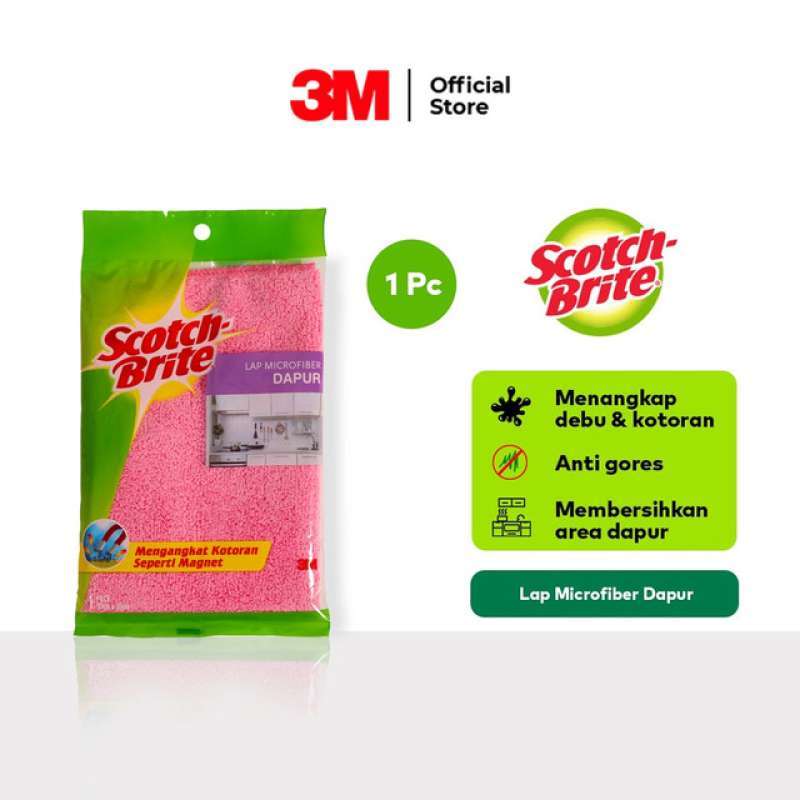 Jual Scotch-Brite 3M Kain Lap Dapur Microfiber Serbaguna 30 x 30 CM ID ...