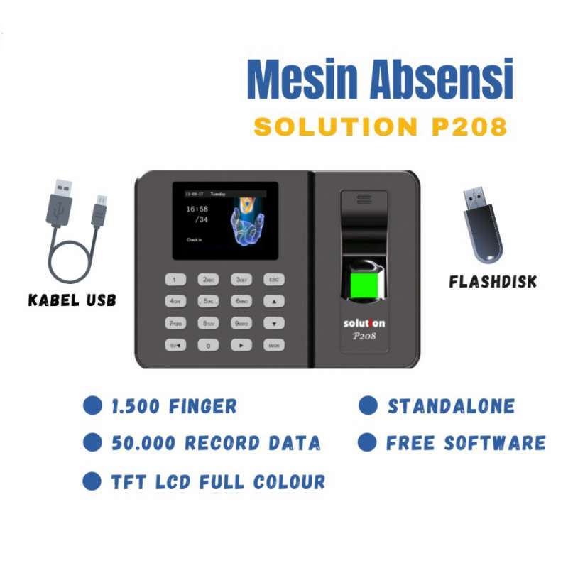 Jual Fingerprint Solution P208 USB / Mesin Alat Absensi Sidik Jari Di ...