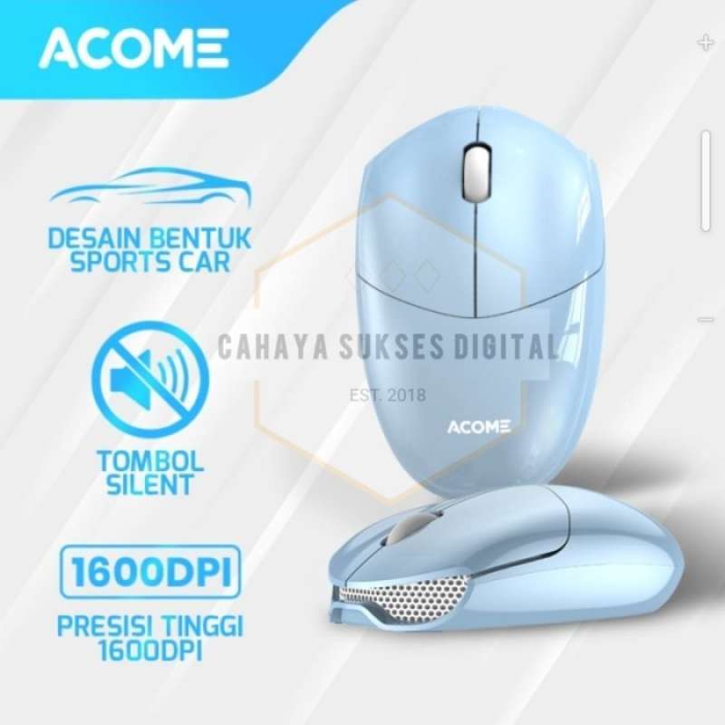 Jual Mouse Wireless Acome AM200-Blue Berkualitas di Seller DELHA STORE - Cengkareng Barat, Kota ...
