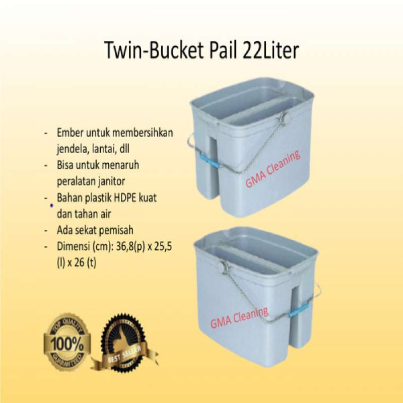 Promo Twin-Bucket Pail 22 Liter / Ember Untuk Kebersihan Dengan Sekat ...