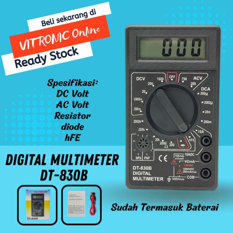 Promo Digital Multimeter DT830B Multitester DT-830B Diskon 41% di ...
