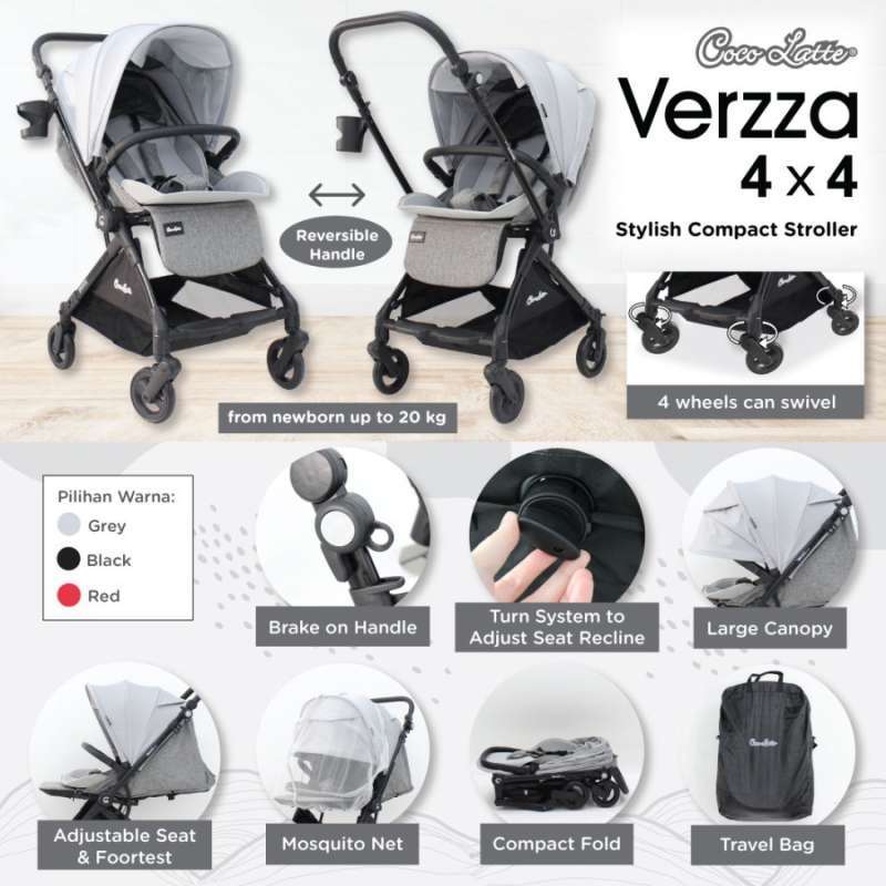 Jual Cocolatte Cl21208 Verzza 4x4 Stylish Compact Stroller Di Seller Tw ...