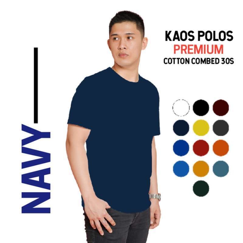 Jual Jual kaos polos cotton combed 30s Premium warna Navy Berkualitas ... Jual Jual kaos polos cotton combed 30s Premium warna Navy Berkualitas ...