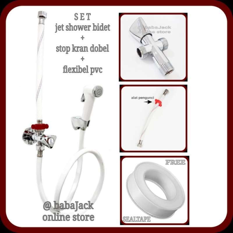 Jual Set 3In1 Jet Shower Bidet Closet Flexible Stop Keran Sower Cabang ...