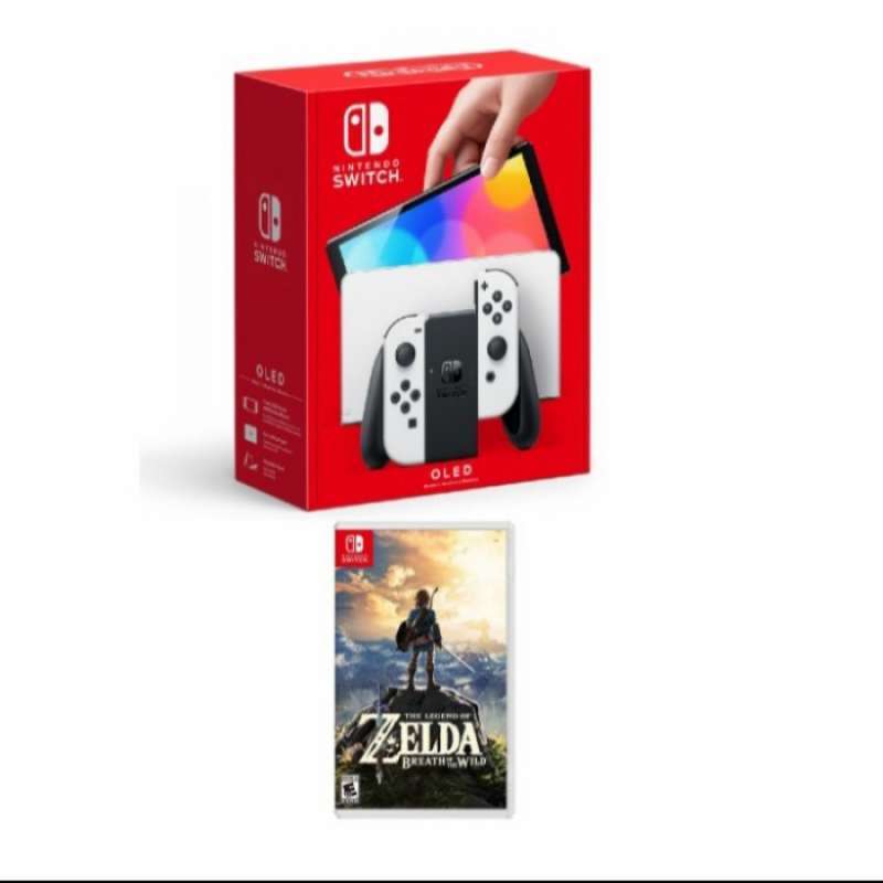 Jual Nintendo Switch OLED White +The Legend Zelda Breath Of The Wild ...
