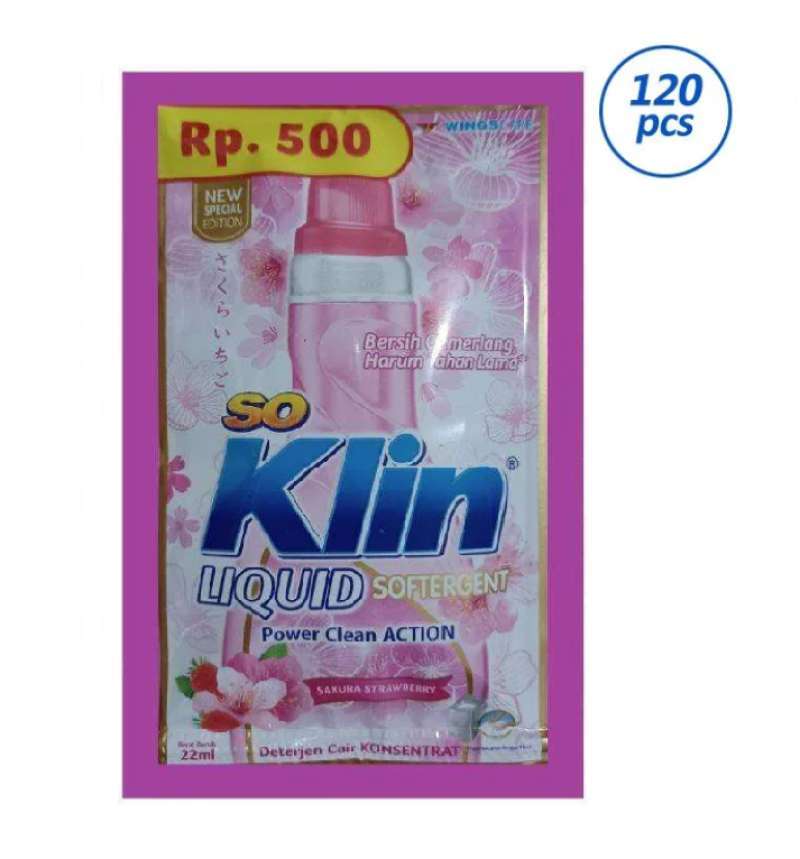 Promo So Klin Liquid Sakura Strawberry Detergen Cair [22 Ml/ 120 Sachet/ Karton] Diskon 17% Di ...