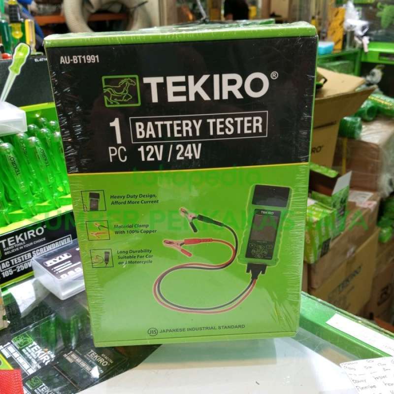 Promo Tekiro alat test aki motor / mobil / battery tester 12 v / 24 v ...
