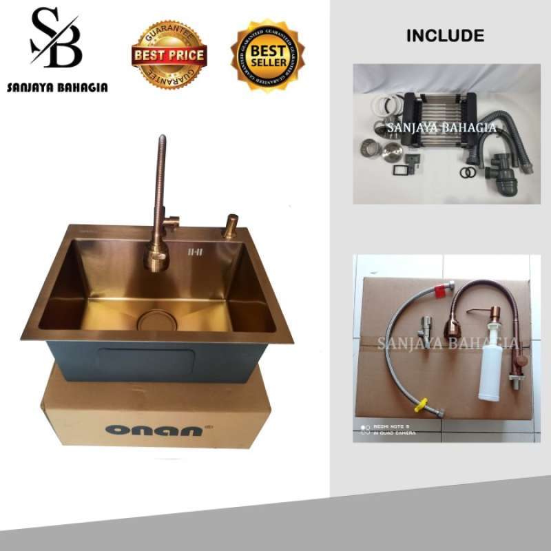 Jual Kitchen Sink ONAN 5040 Maroon Gold Full Set ORIGINAL ONAN di ...