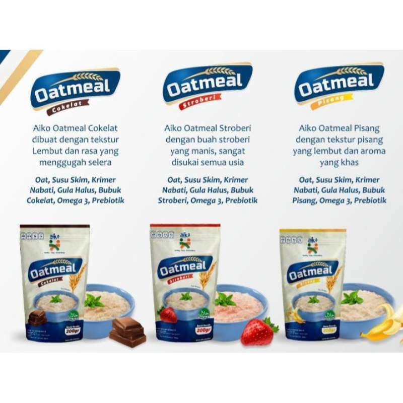 Jual WHS - Oatmeal AIKO (ALL Varian) Untuk MPASI / Cemilat diet ...