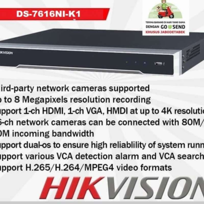 Jual Sale DS-7616NI-K1 Hikvision NVR IP Camera 8MP CCTV 16Ch 4K & H.265 ... Jual Sale DS-7616NI-K1 Hikvision NVR IP Camera 8MP CCTV 16Ch 4K & H.265 ...