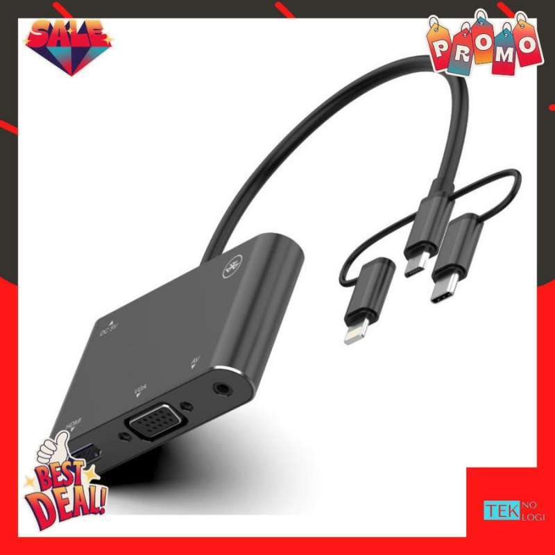Jual Adapter Hub USB Type C/Lightning/MicroUSB to HDMI/VGA/AV - OT7585B ...
