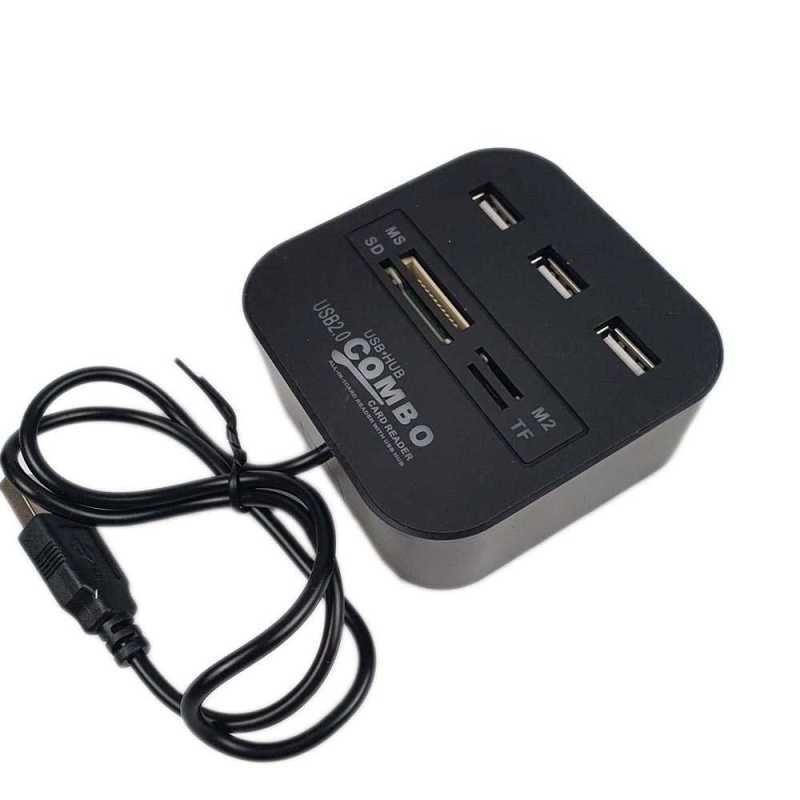 Jual GLO - Combo Multi Card Reader + 3 USB HUB 2.0 Splitter - CK07 ...