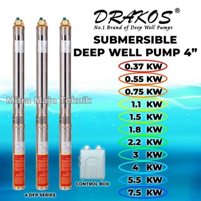 Jual POMPA SATELIT Submersible 2 HP 1,5KW 4INCH DRAKOS 4 DFS 5/17 220V di Seller MITRA MAJU ...