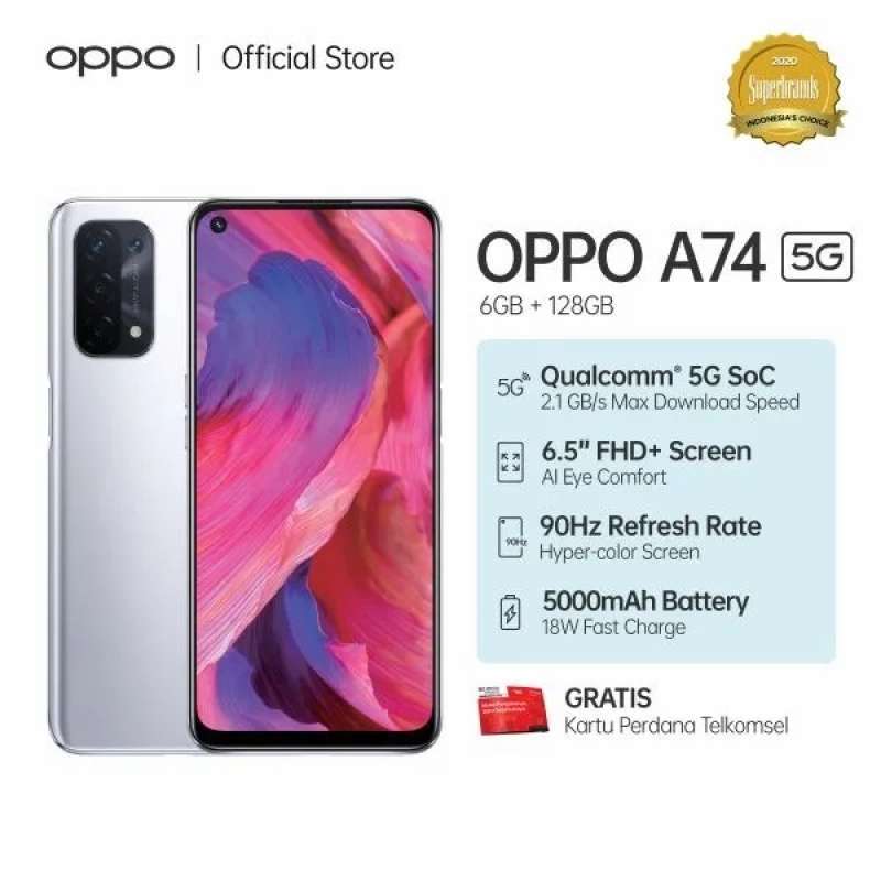 Jual Oppo A74 5g Ram 6/128gb Garansi Resmi Oppo Indonesia 1 Tahun Di Seller Riang Phone ...