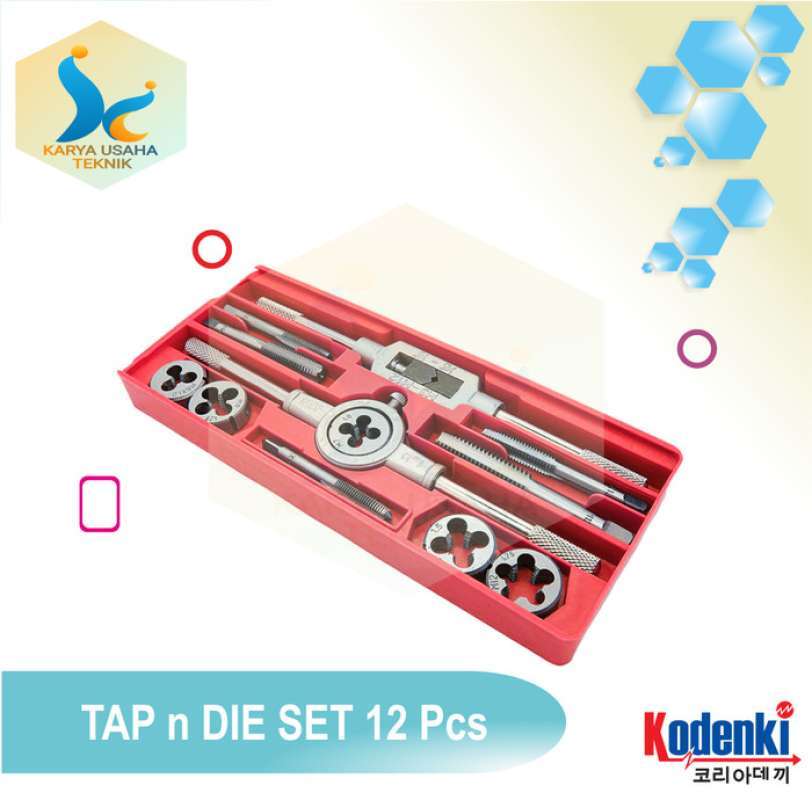 Promo Tap And Dies Set 12 Pcs Kodenki Alat Snai Tap Ulir Dart Mur Baut ...