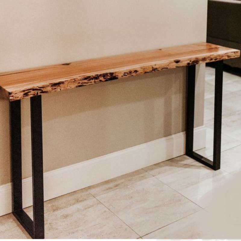 Promo Meja sisi dinding live edge console table kaki besi Diskon 50% di ...