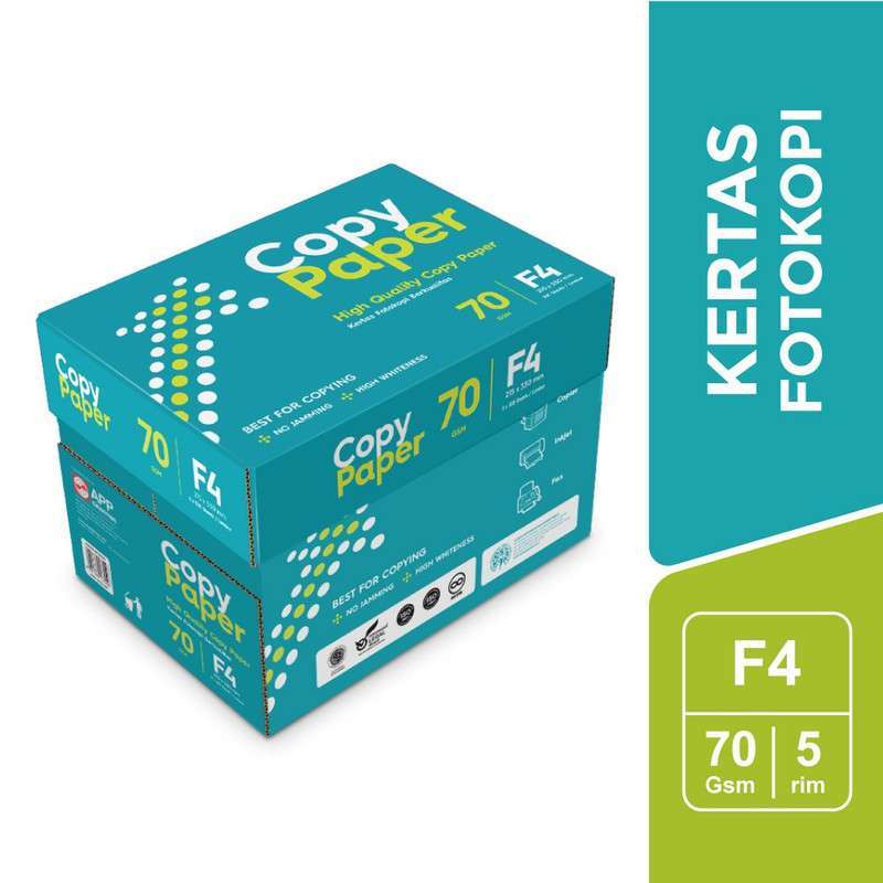 Jual Copy Paper Kertas Fotocopy 70 GSM F4 - 1 Boks = 5 Rim di Seller ...