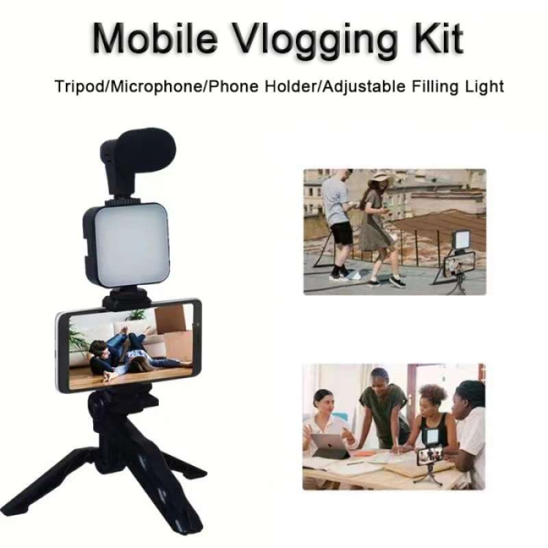 Promo Paket Vlog YouTuber Mic X1 Streaming LED Vlogging For Vlogger ...
