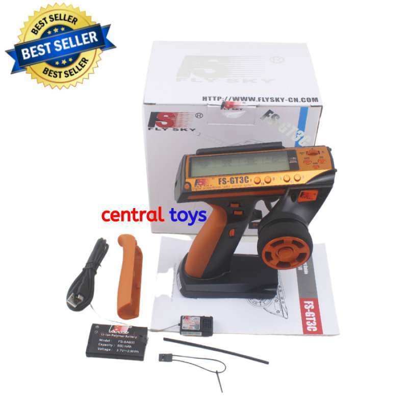 Jual FLYSKY GT3C receiver 2.4ghz 3CH transmitter GT3C rc car rc boat di ...